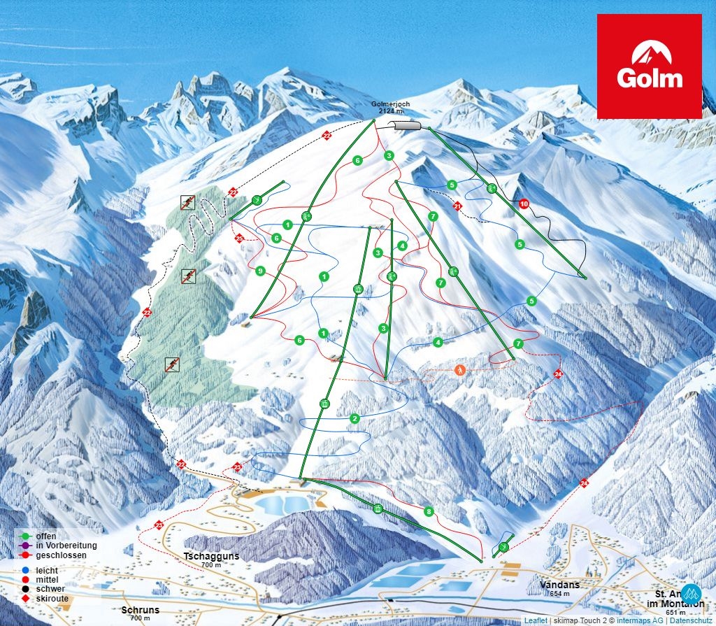 iSKI - Skigebiet Golm - Vandans - open